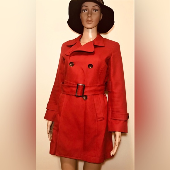 Talbots | Jackets & Coats | Talbots Red Bleted Trench Coat | Poshmark